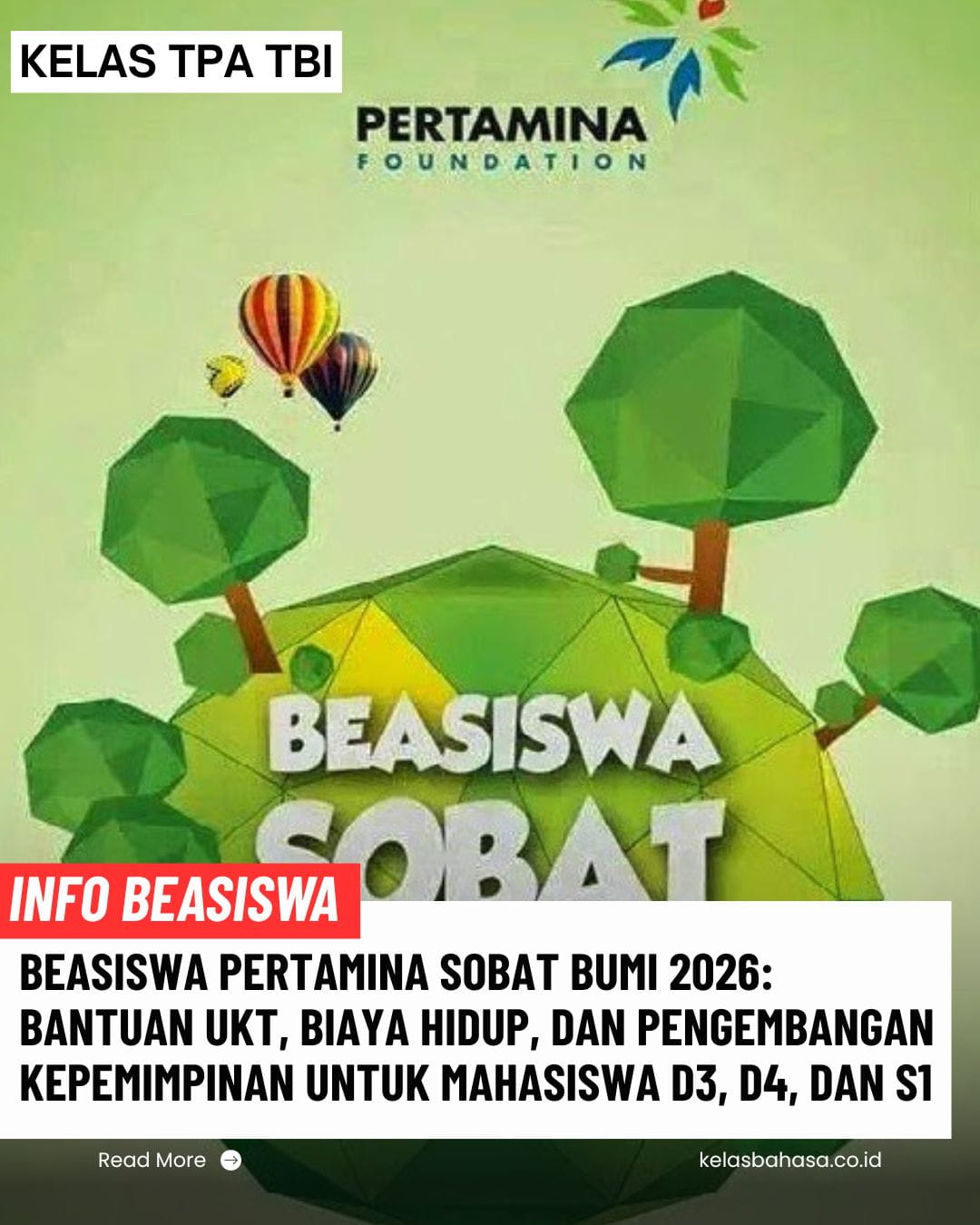 Beasiswa Pertamina Sobat Bumi 2026: Syarat, Benefit, dan Cara Daftar